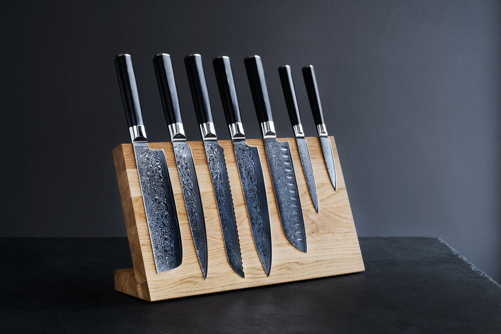 Knife Block - 7 knives | FSC-certified oak wood - Free delivery in EU